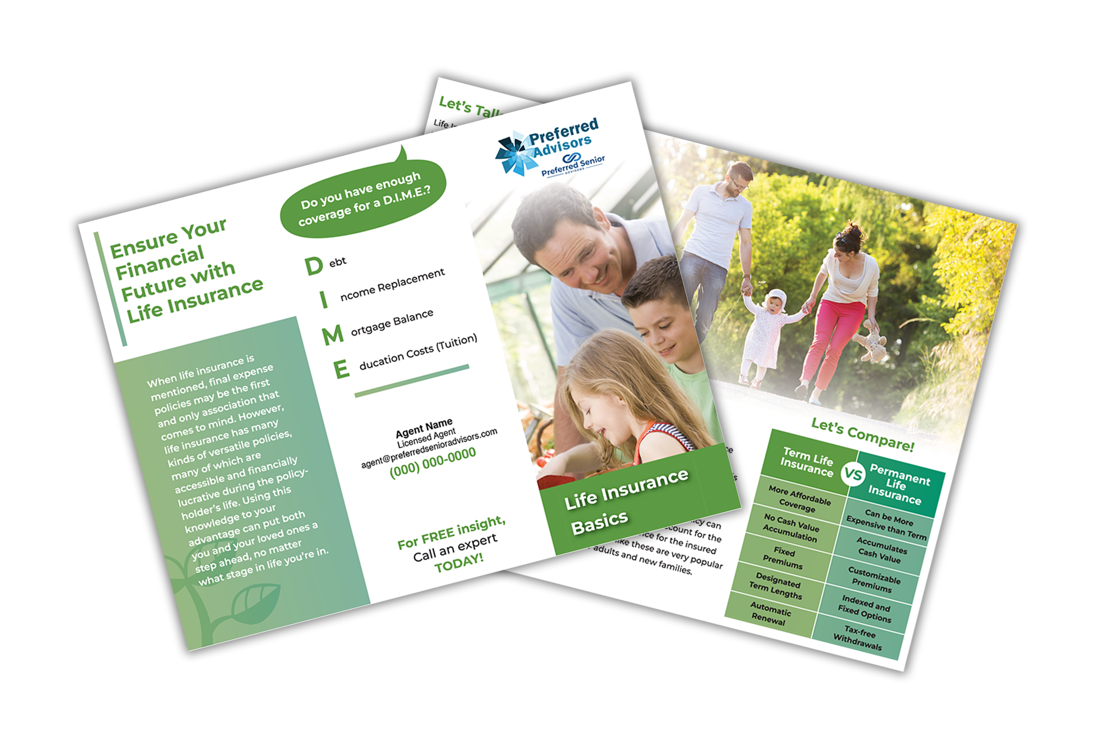 Life Insurance Basics Trifold Brochure - Preferred Senior Advisors