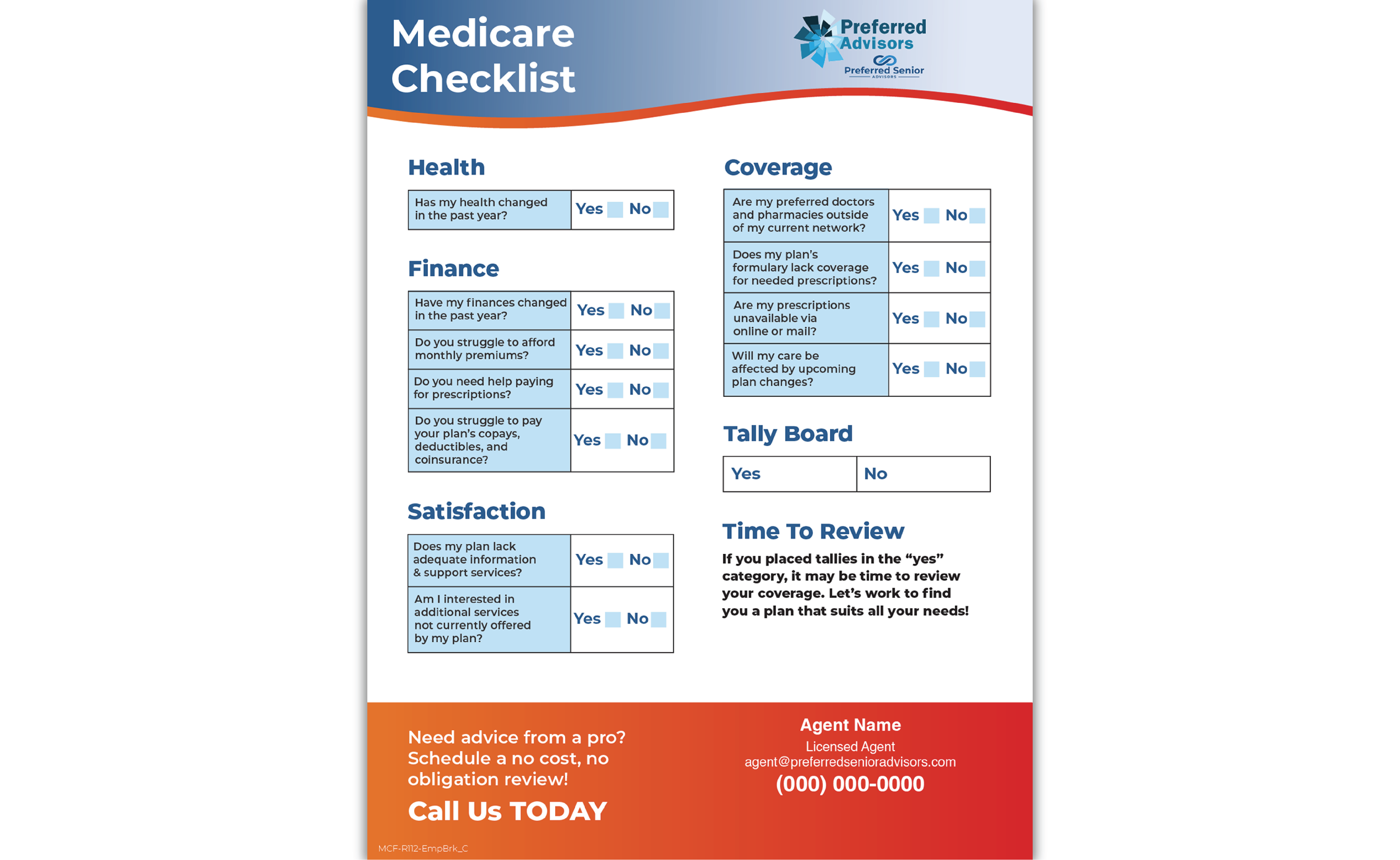 Medicare Checklist - Preferred Senior Advisors