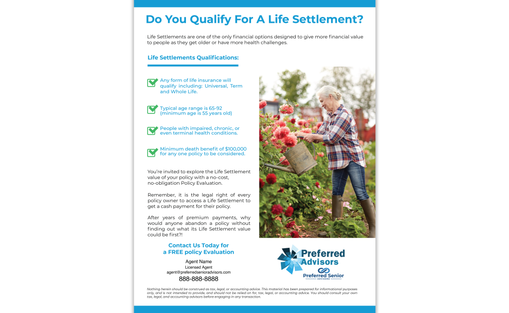 Life Settlements Flyer - 3 - English - Preferred Senior Advisors